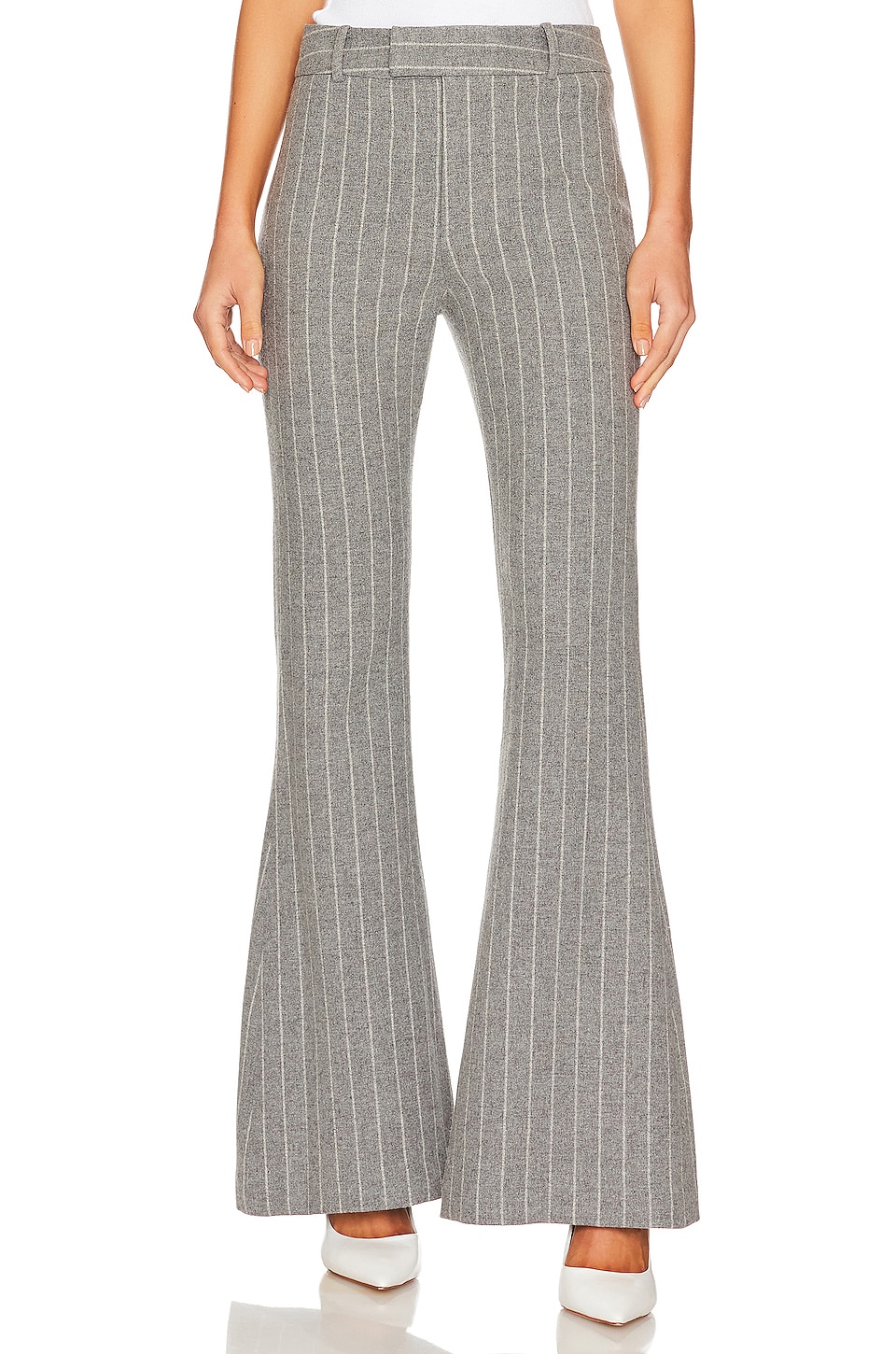 Smythe Bootcut Pant in Flannel Pinstripe | REVOLVE