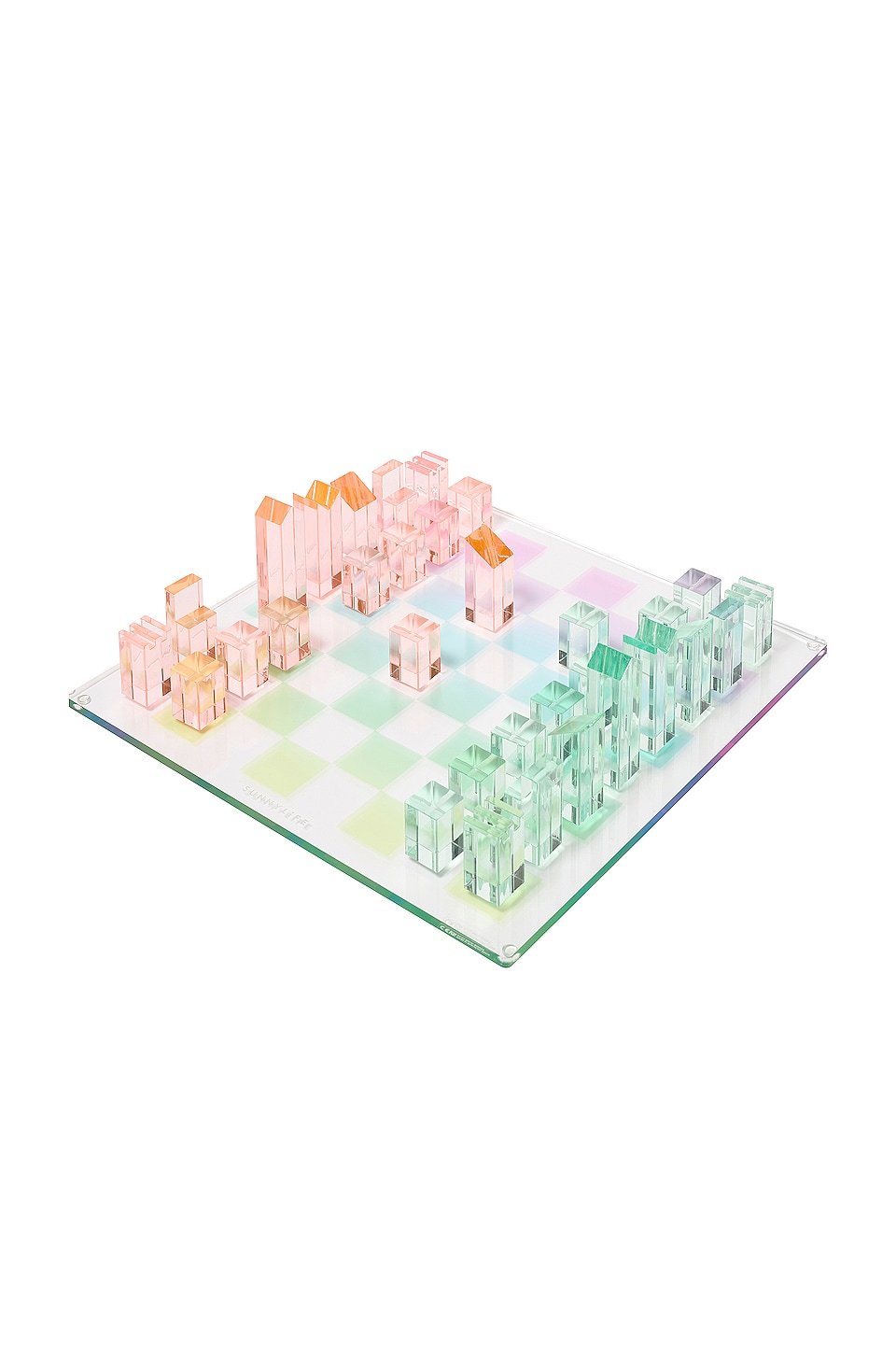 Sunnylife Lucite Chess & Checkers Set in Aurora | REVOLVE