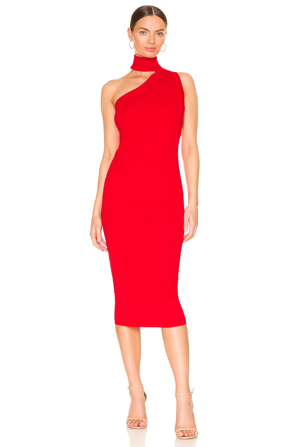 SOLACE London Aria Midi Dress in Red | REVOLVE