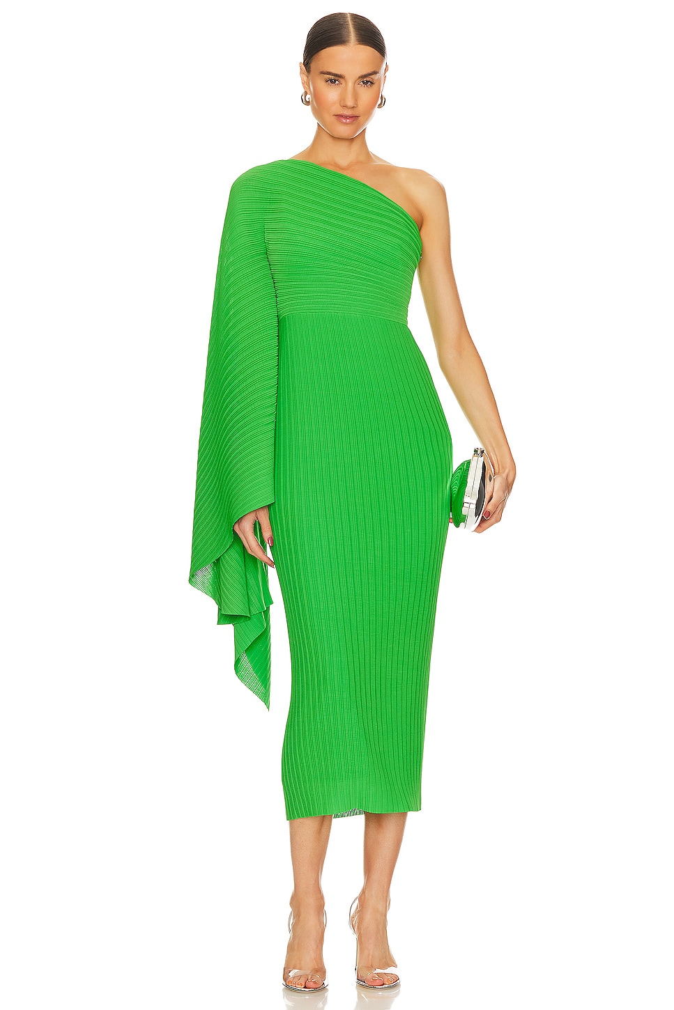 SOLACE London Lenna Midi Dress in Bright Green | REVOLVE