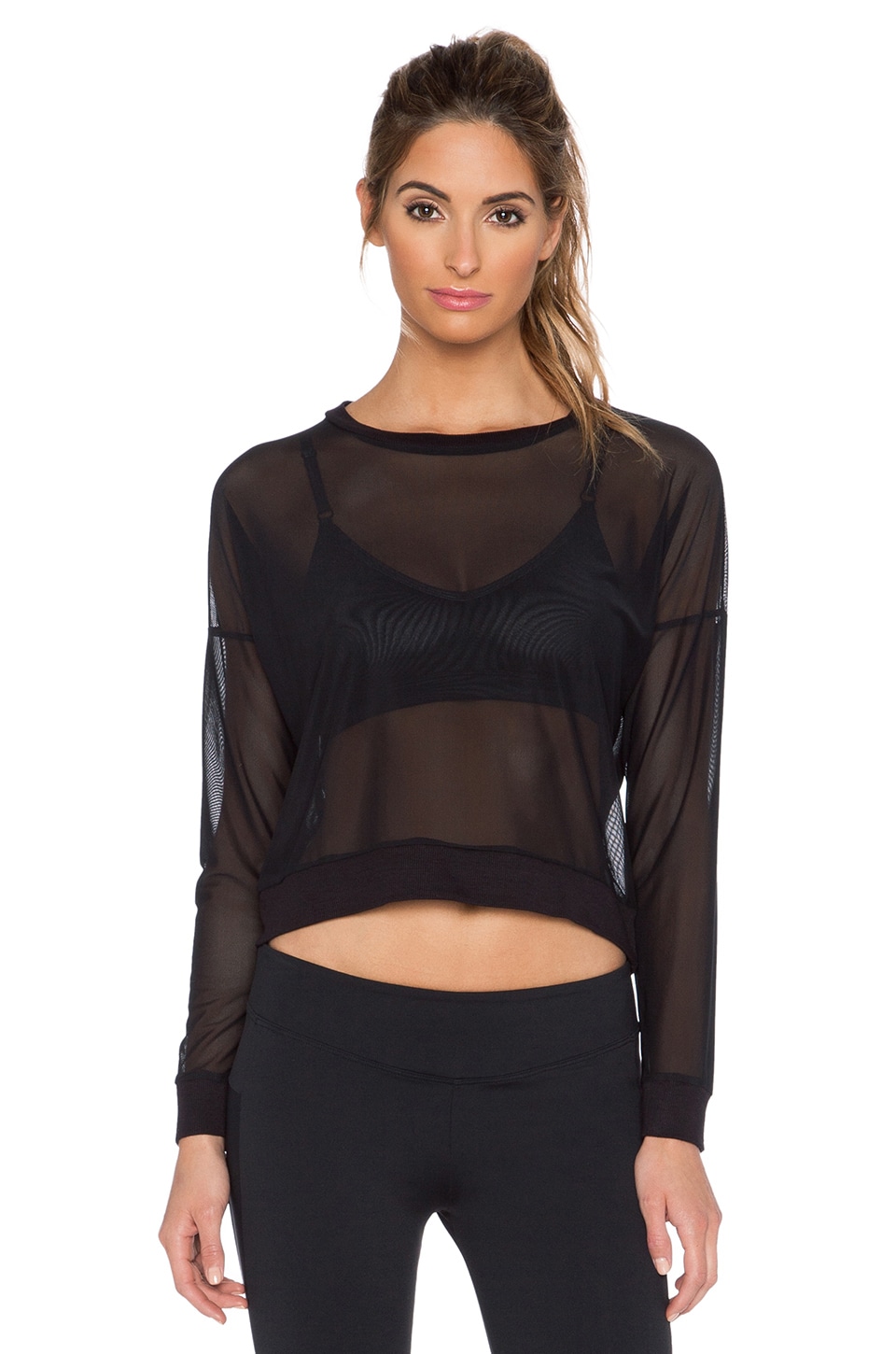 SOLOW Mesh Pullover in Black | REVOLVE
