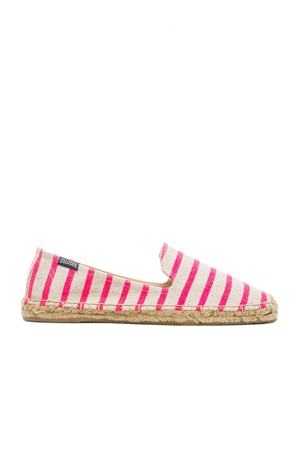 Soludos Classic Stripe Espadrille in Neon Pink Natural | REVOLVE