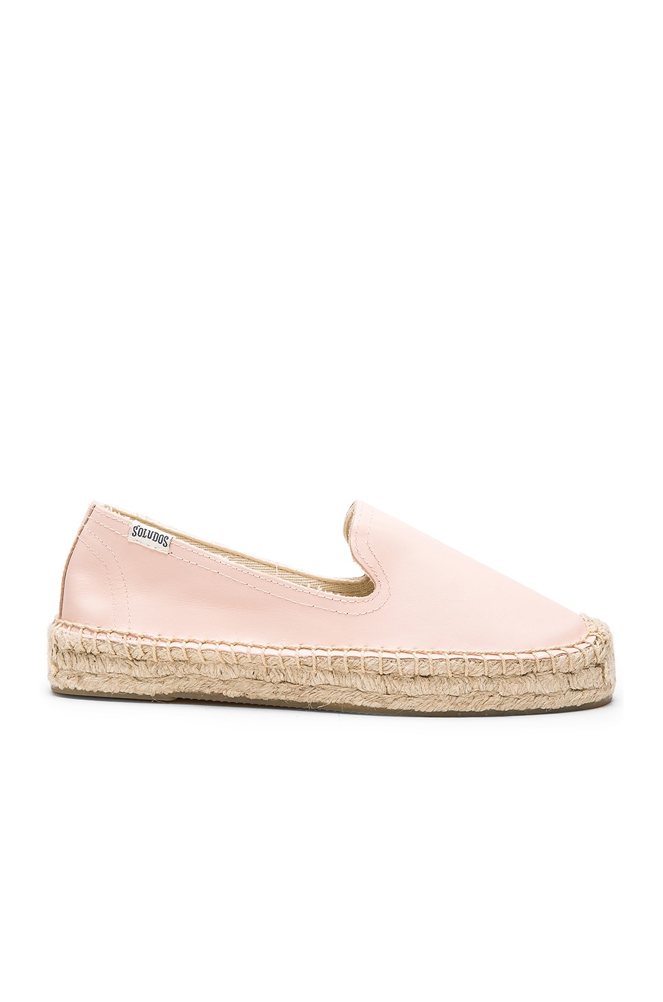 Soludos Platform Smoking Slipper Leather in Blush | REVOLVE