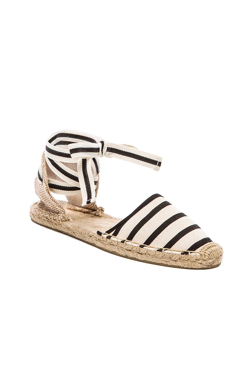 Soludos Classic Stripe Sandal in Natural Black | REVOLVE