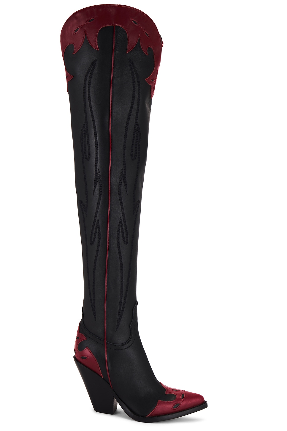 Sonora Melrose 90 Boot in Black With Red Ornaments | REVOLVE