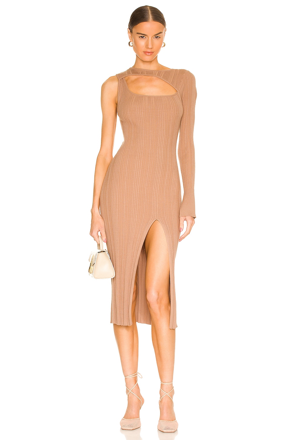 Song of Style Landon Cut Out Midi Dress in Mocha | REVOLVE