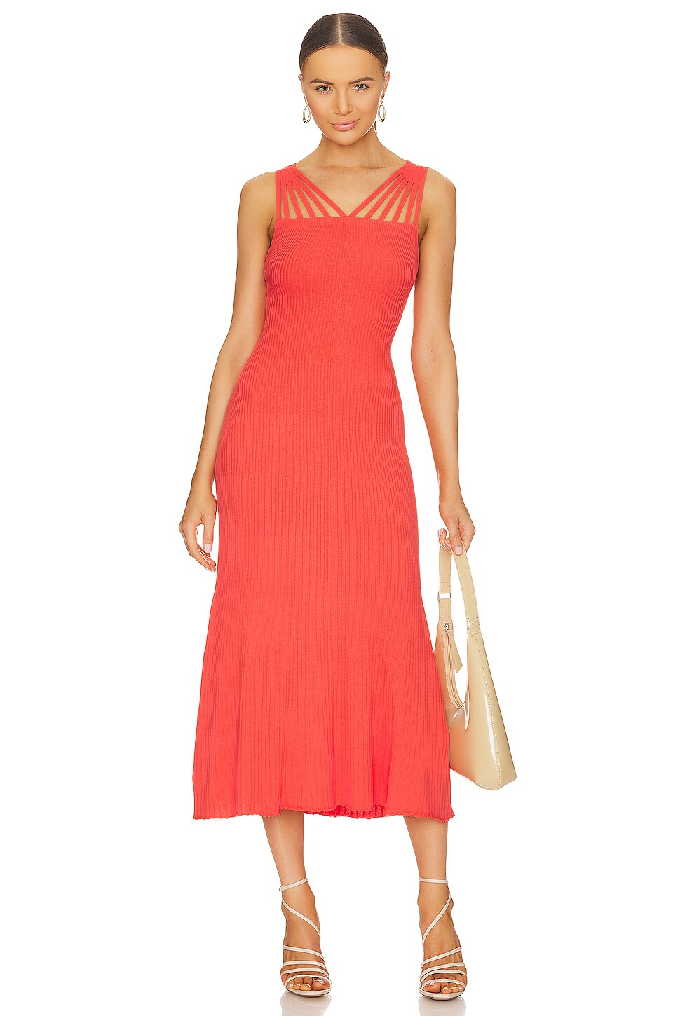 SOVERE Shire Knit Midi Dress in Tangello | REVOLVE
