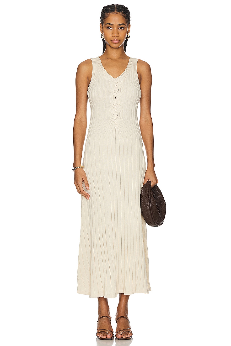 SOVERE Laced Midi Dress in Natural | REVOLVE