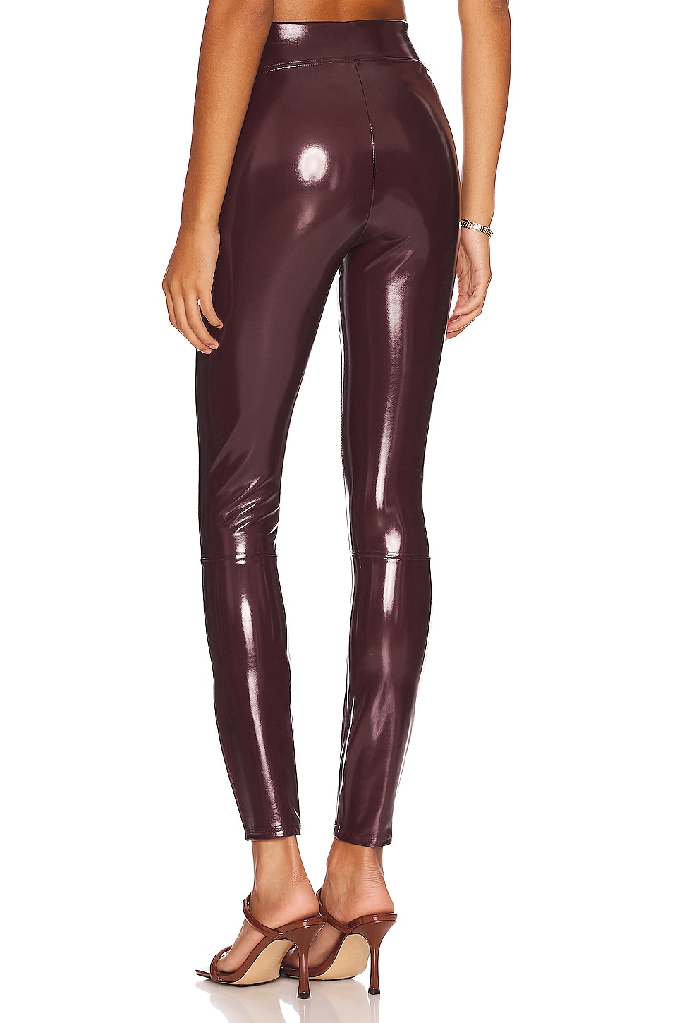 SPANX Faux Patent Leather Leggings in Ruby | REVOLVE