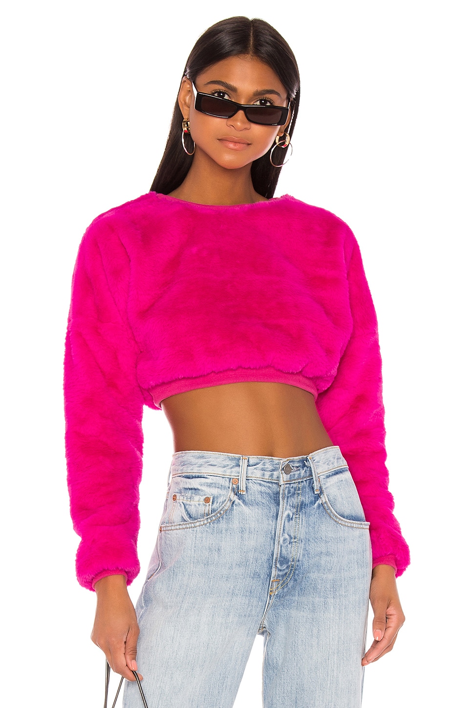 superdown Michelle Faux Fur Top in Pink | REVOLVE