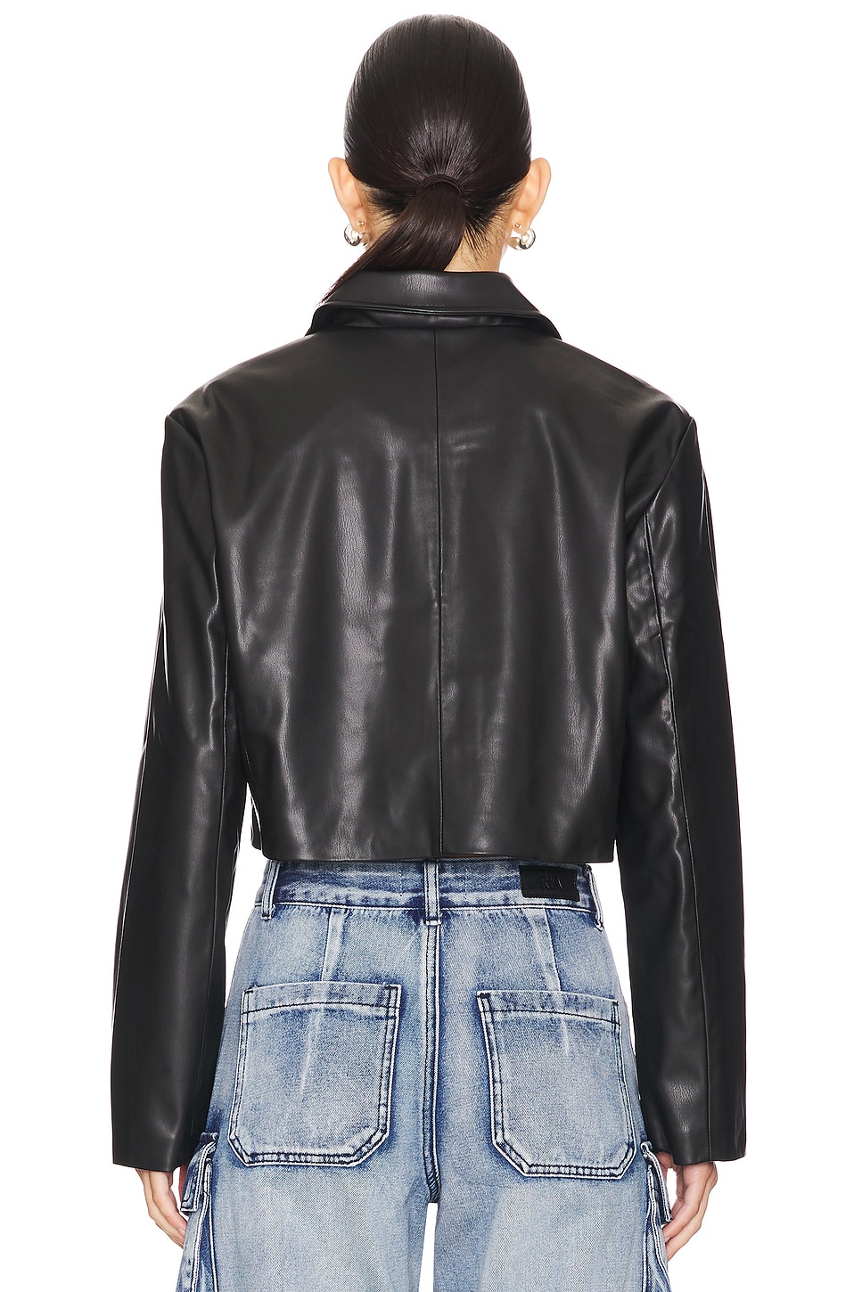 superdown x Emily Gemma Gabriella Faux Leather Jacket in Black | REVOLVE