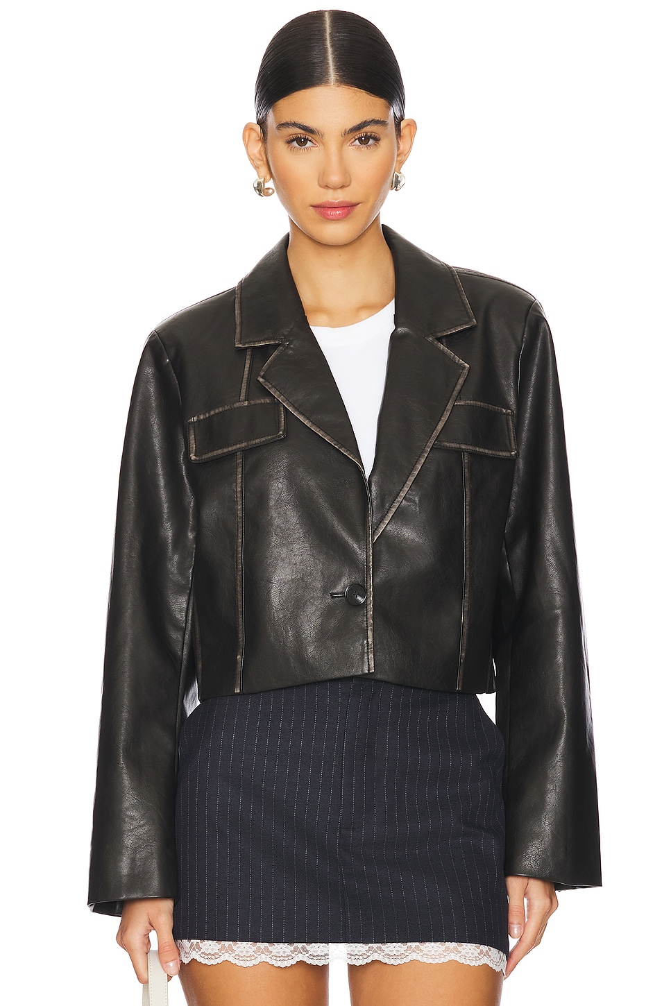 superdown Blakely Faux Leather Jacket in Black | REVOLVE