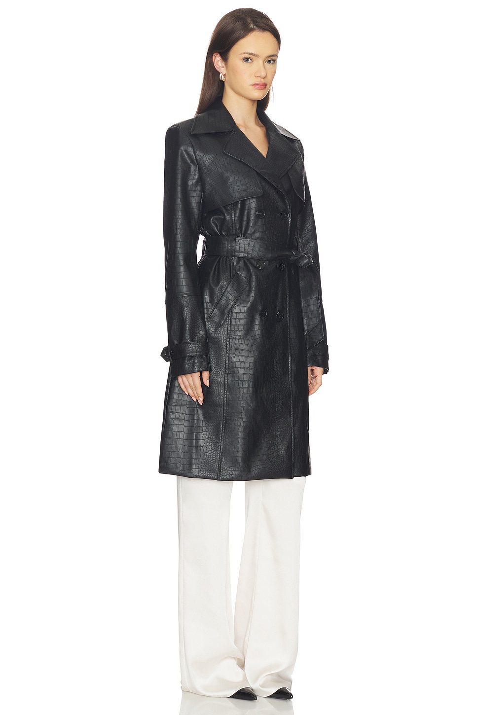 superdown Morgan Faux Leather Coat in Black | REVOLVE
