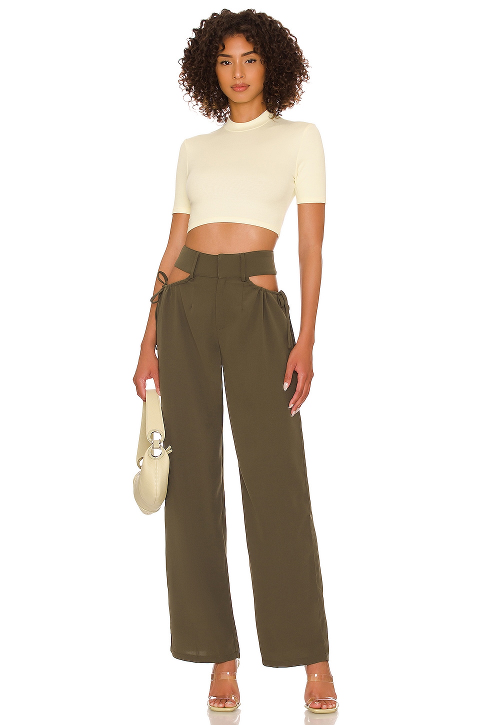 superdown Benny Cut Out Pants in Green | REVOLVE