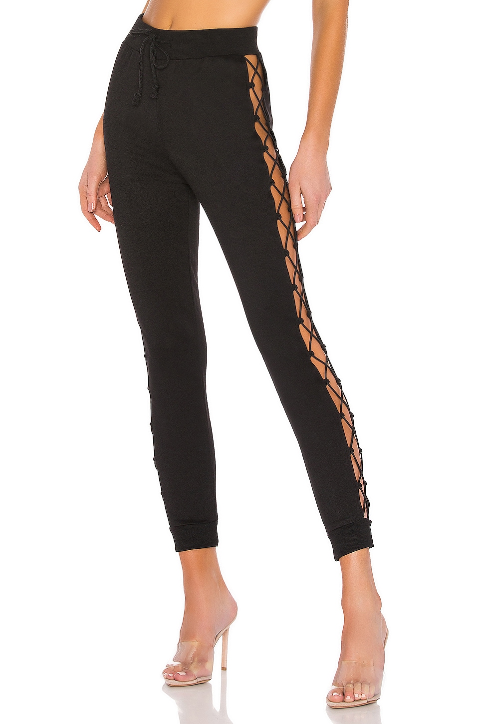 superdown Taylor Lace Up Pants in Black | REVOLVE