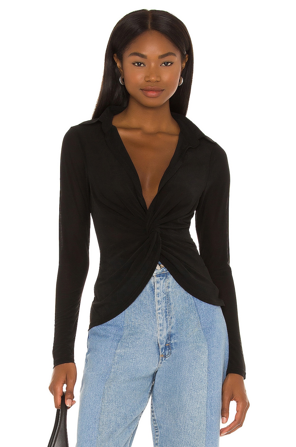 superdown Deja Twist Front Top in Black | REVOLVE