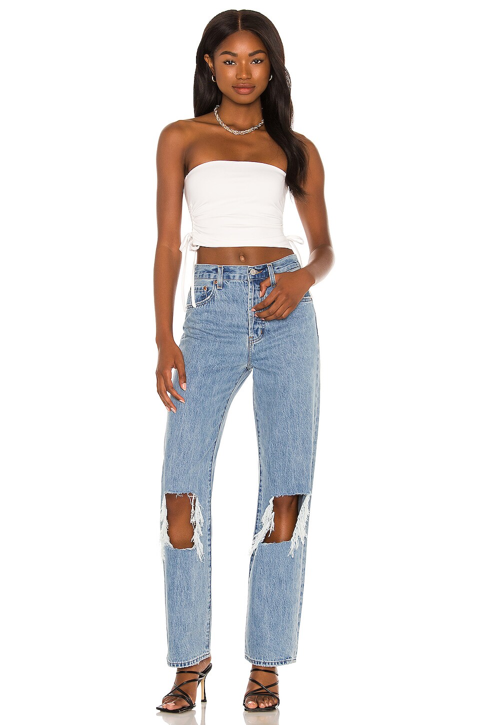 superdown Savy Strapless Top in White | REVOLVE