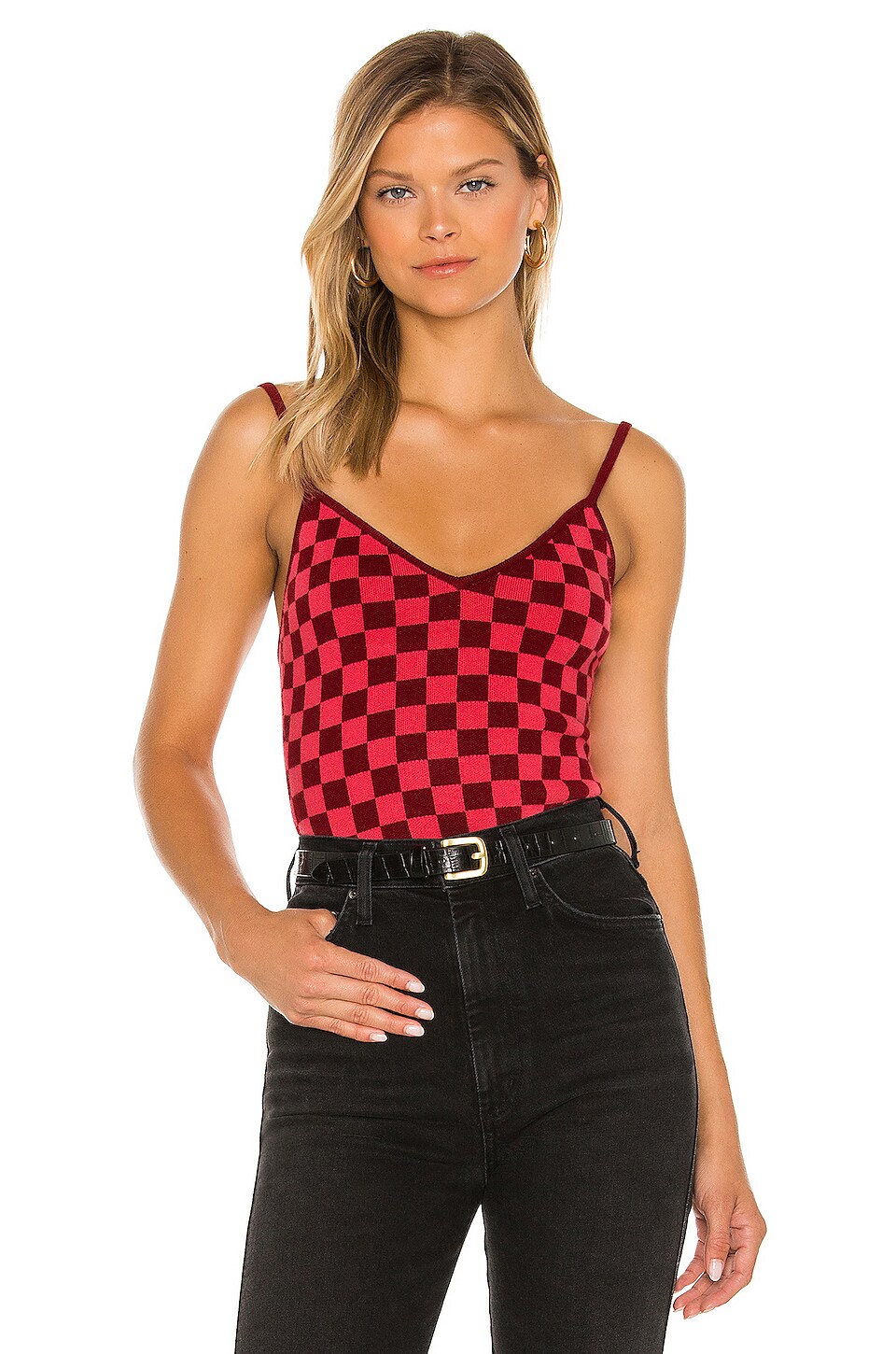 superdown Gwen Checkered Tank in Red | REVOLVE