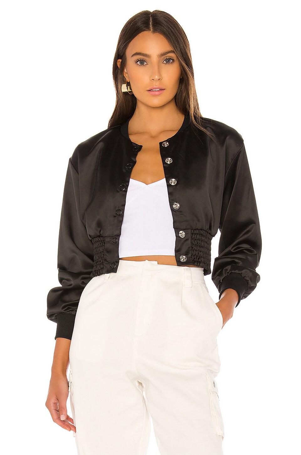 superdown Elisabeth Bomber Top in Black | REVOLVE