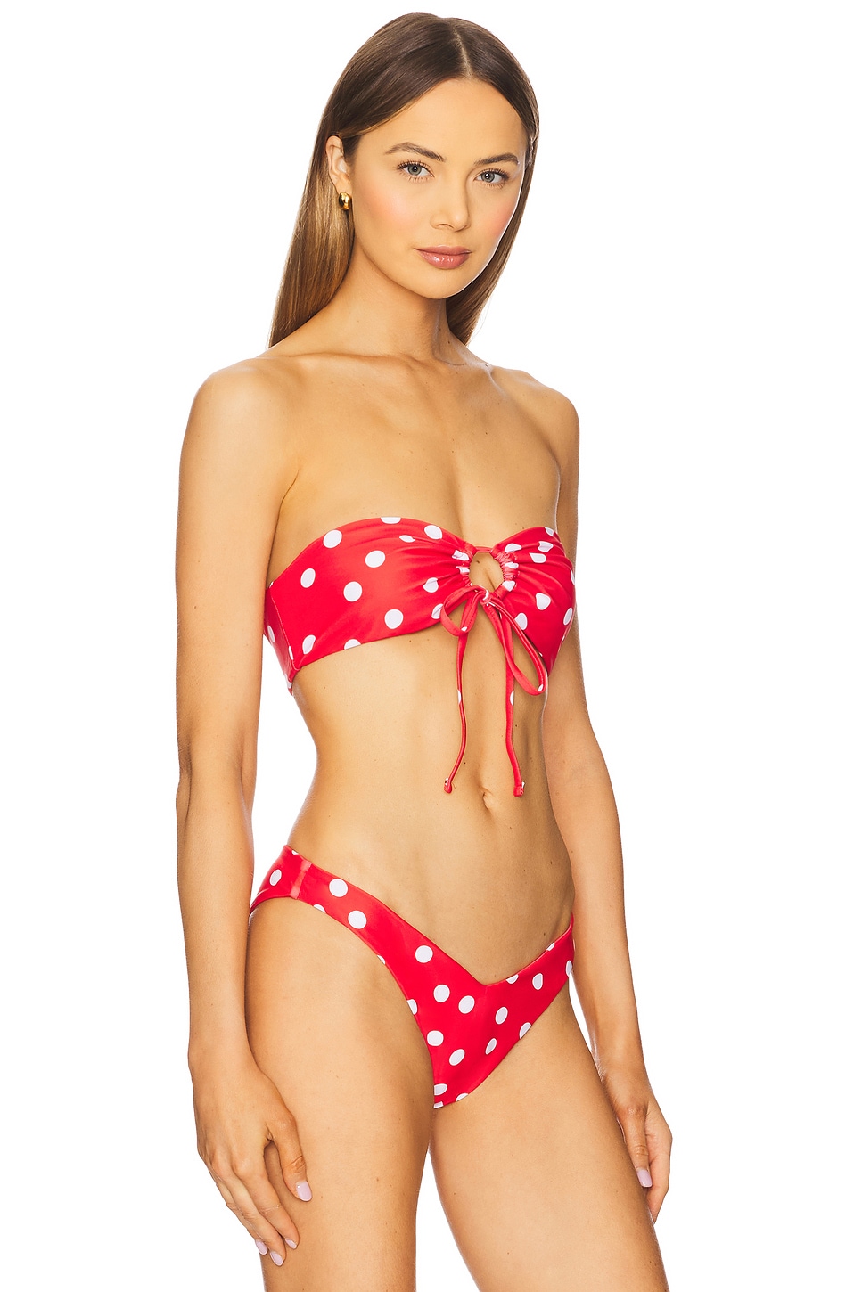 superdown Lucy Bikini Top in Red Polka Dot | REVOLVE