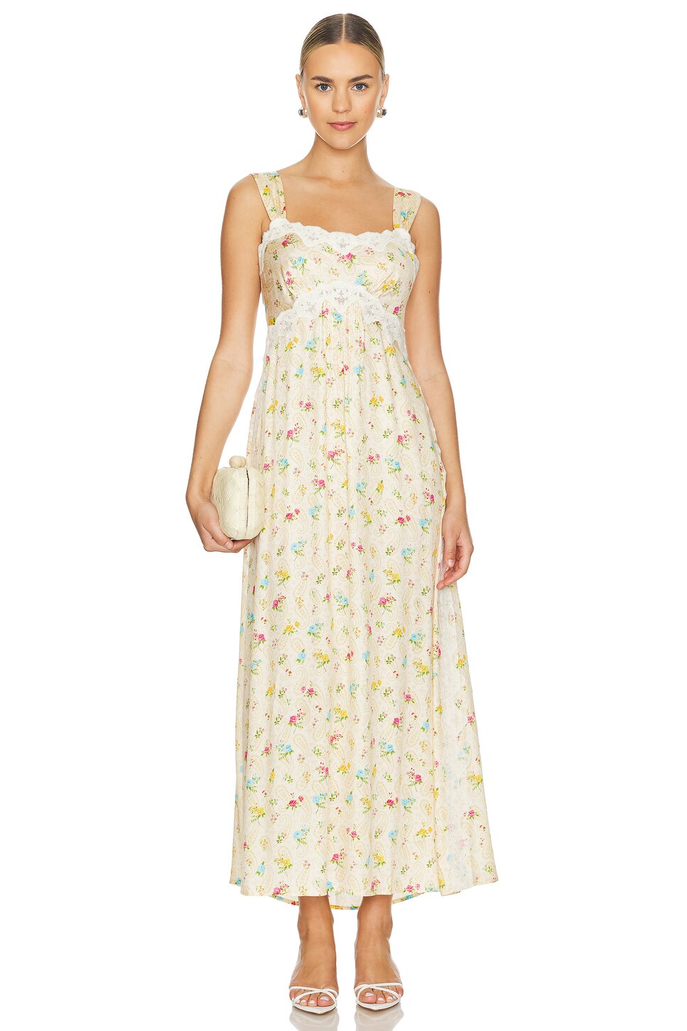 SPELL Fleur Slip Dress in Macaroon | REVOLVE