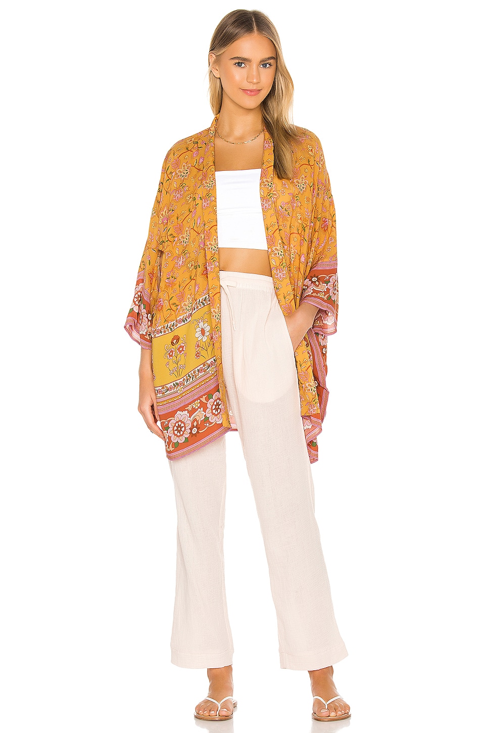 SPELL Portobello Road Short Robe in Mustard Seed | REVOLVE