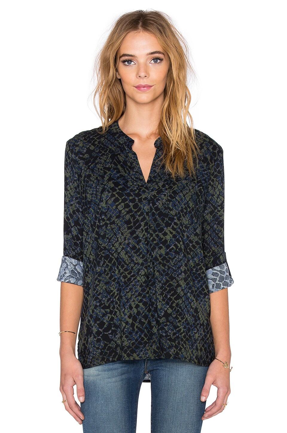 Splendid Batik Crocodile Print Top in Olivine | REVOLVE