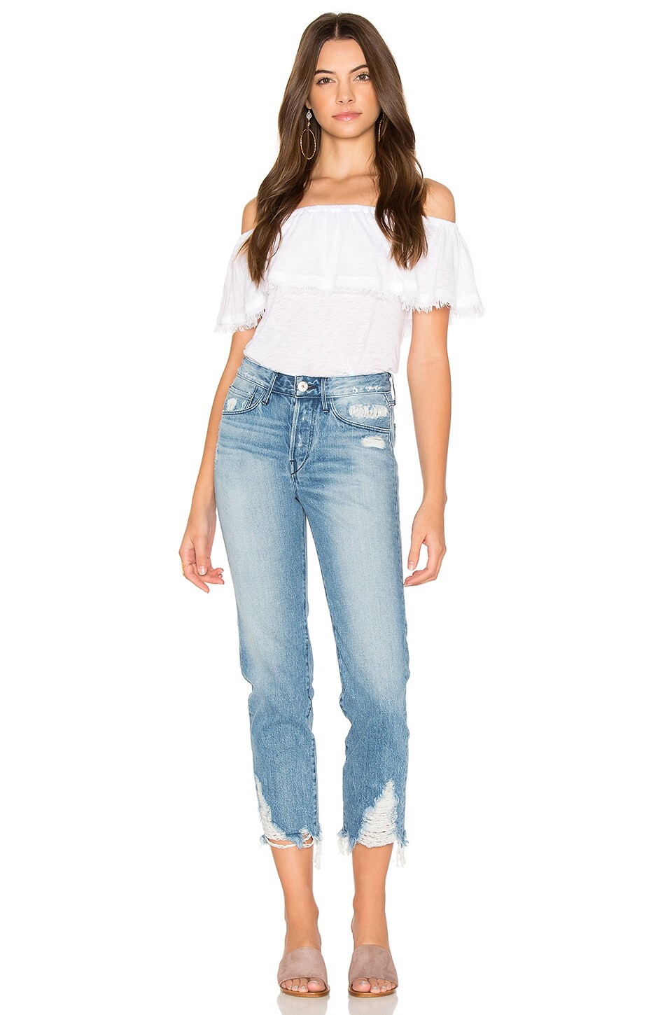 Splendid Off Shoulder Ruffle Top in White | REVOLVE