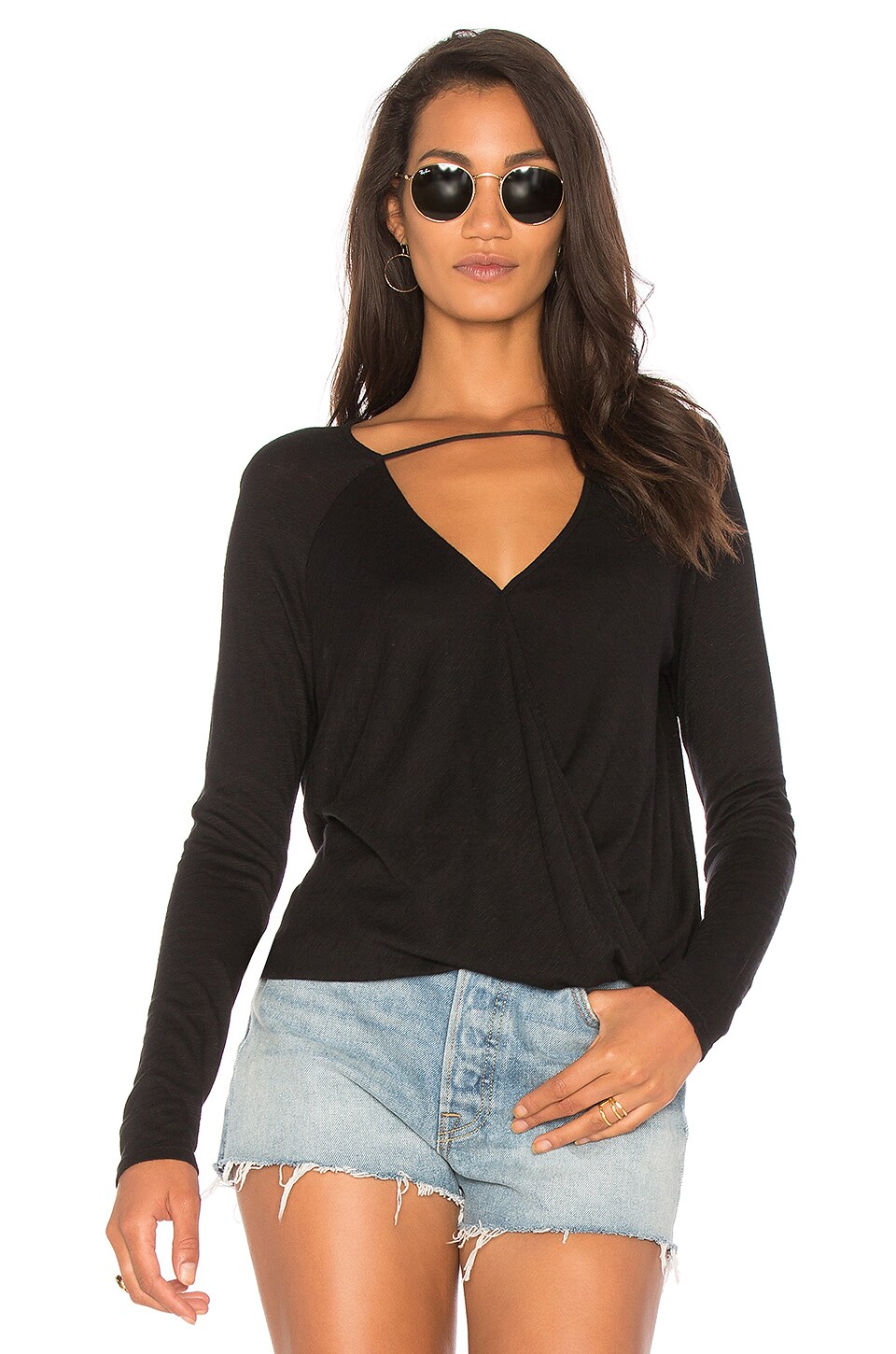 Splendid Wrap Top in Black | REVOLVE