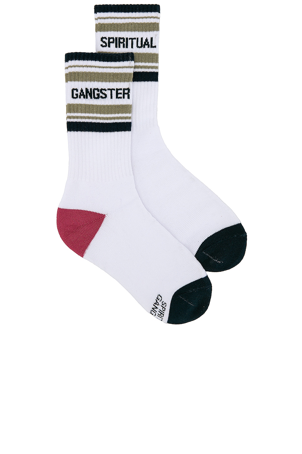 Spiritual Gangster Stripe Crew Sock in White | REVOLVE