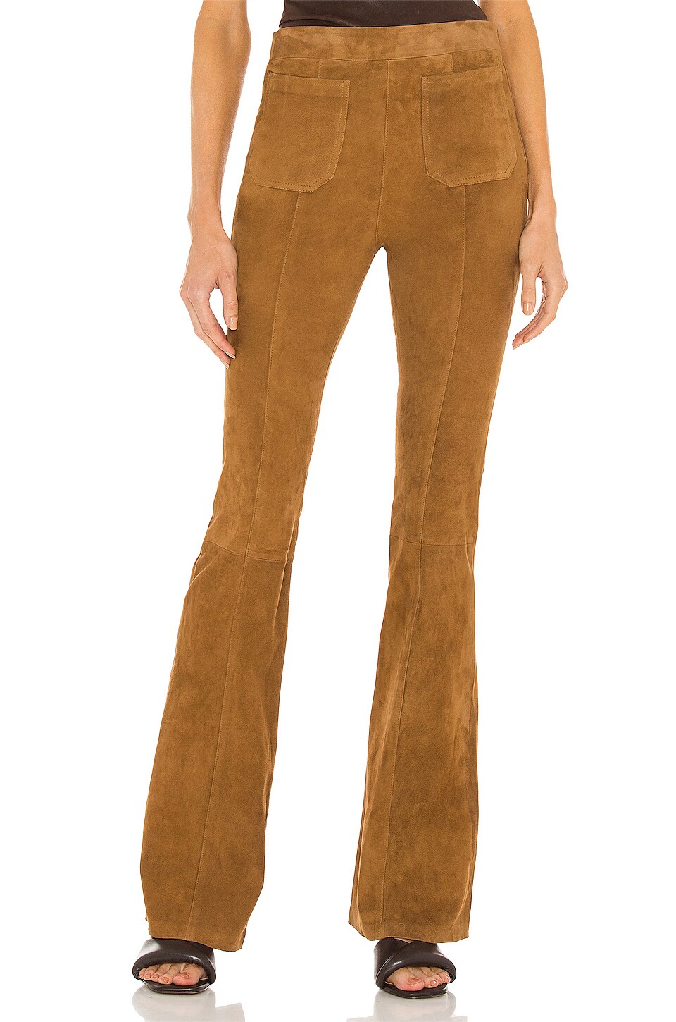 SPRWMN Patch Pockets Super Flare Pant in Coconut | REVOLVE