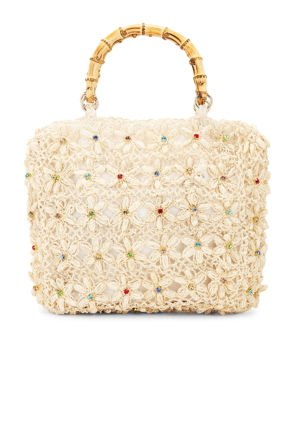 Serpui Meg Flower Bag in Natural | REVOLVE