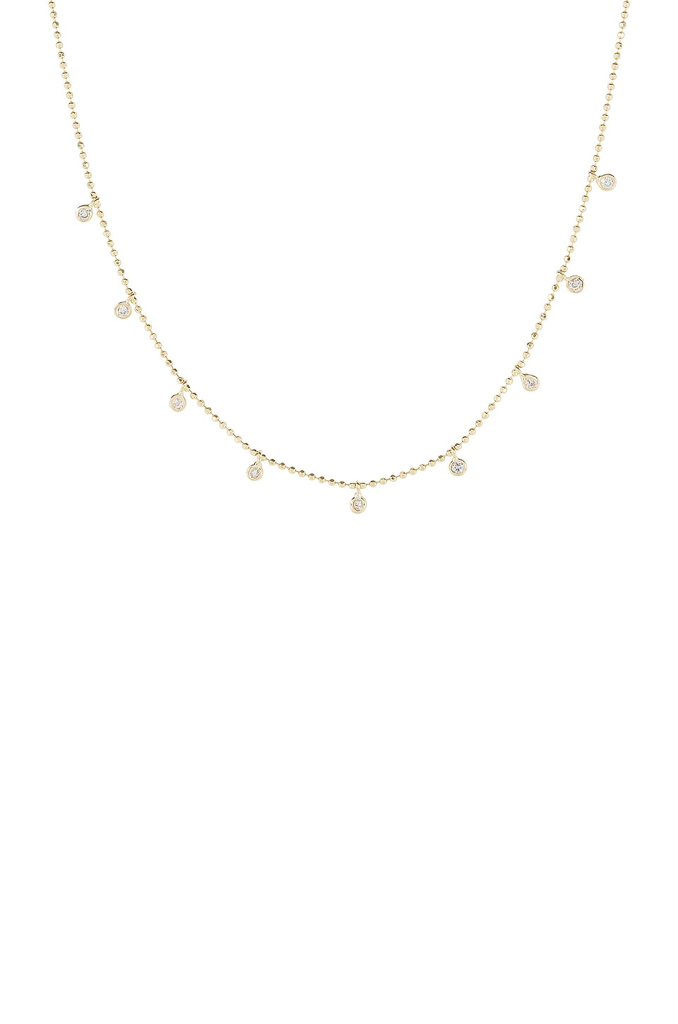 STONE AND STRAND Teeny Dangling Diamond Bead Chain Necklace in Gold ...