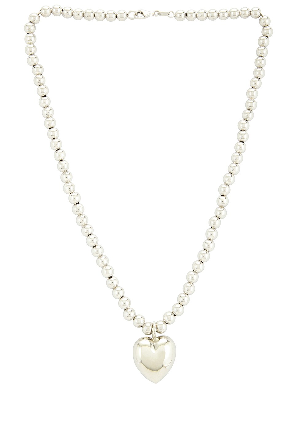 STONE AND STRAND Big Hearted Puffed Necklace in Sterling Silver | REVOLVE