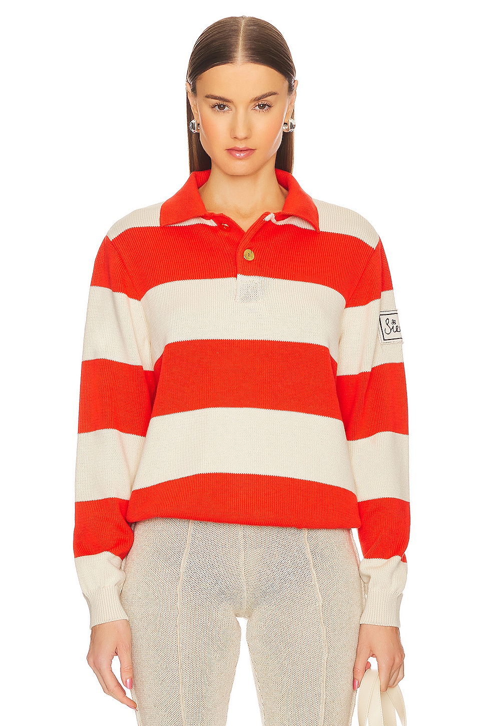 SIEDRES Ole Polo Sweater in Orange | REVOLVE