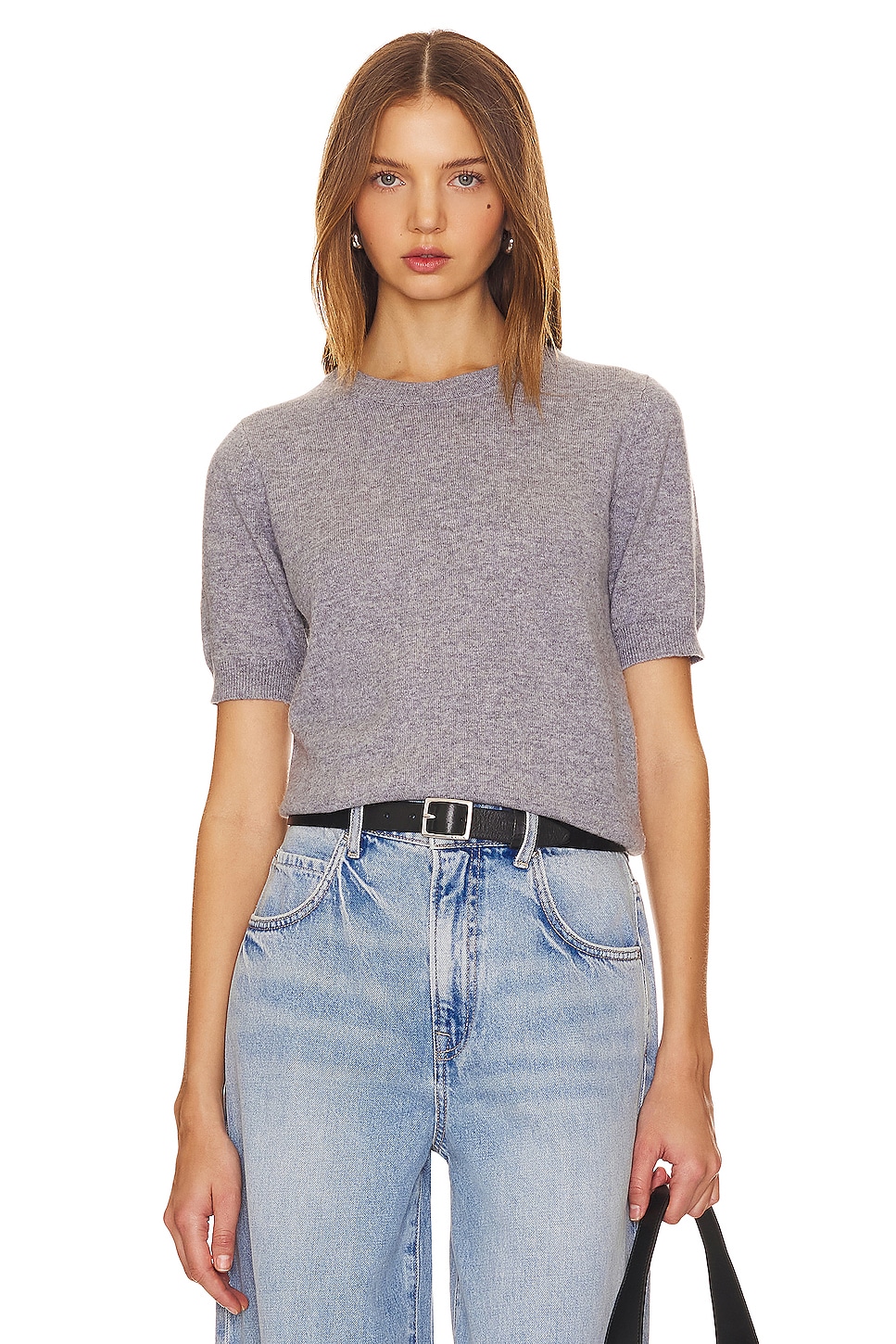Rue Sophie Adele Short Sleeve Sweater in Heater Grey | REVOLVE