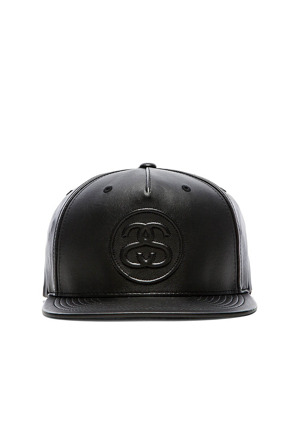 Stussy 3D SS Faux Leather Snapback in Black | REVOLVE