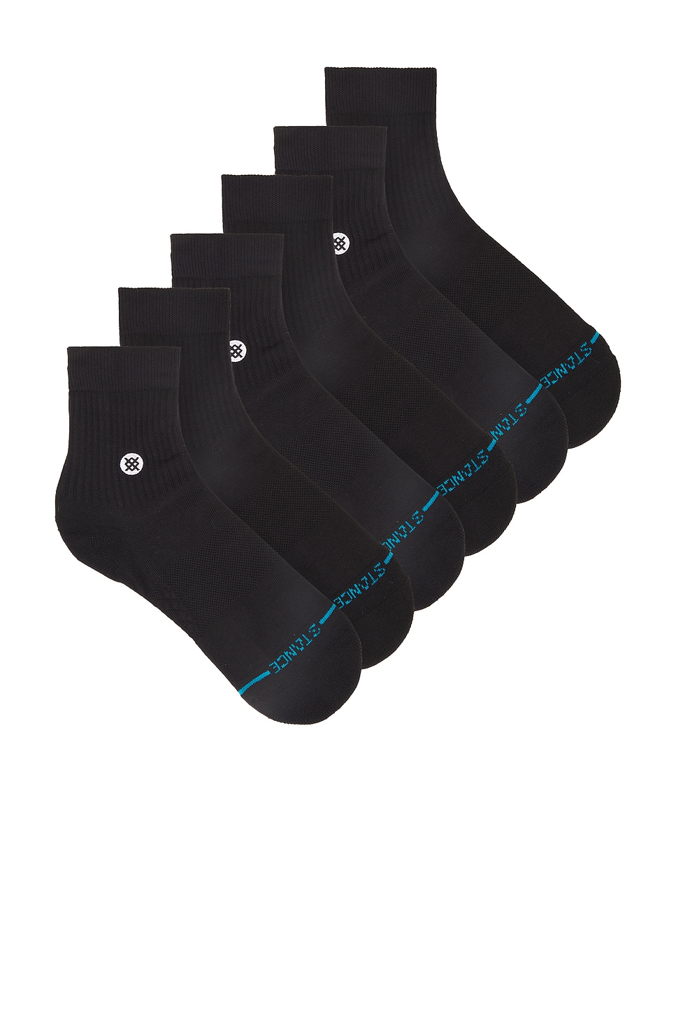 Stance Icon Quarter 3 Pack Socks in Black | REVOLVE