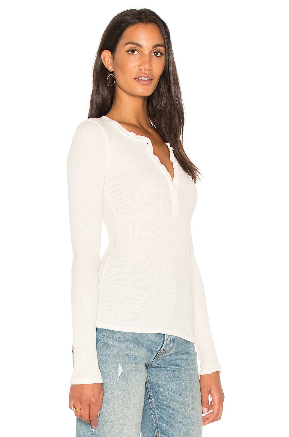 Stateside Solid Thermal Henley in Cream | REVOLVE