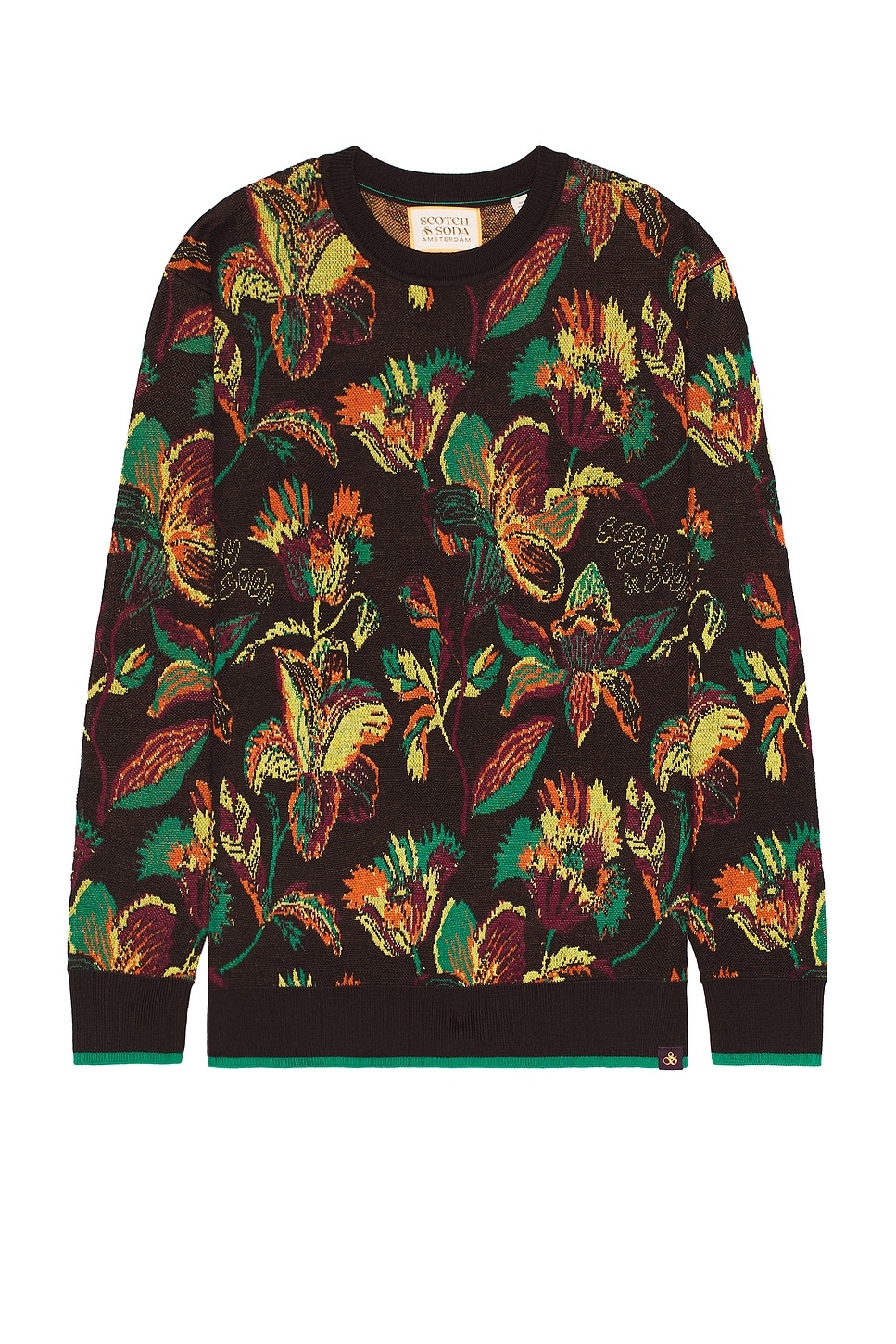 Scotch And Soda Jacquard Sweater In Wildflower Chocolate Revolve