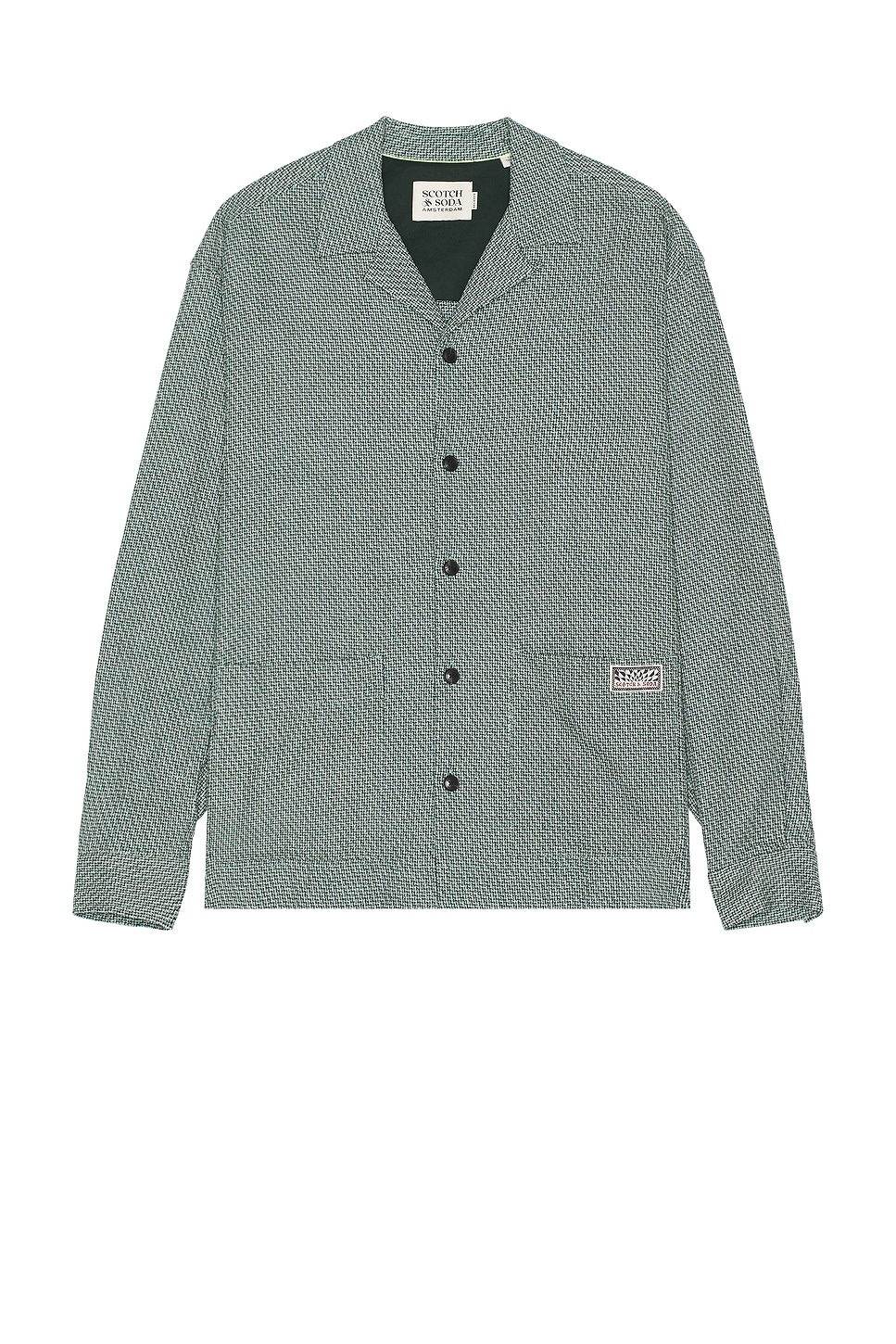 Scotch & Soda Relaxed Fit Structured Overshirt in Amsterdam Green | REVOLVE