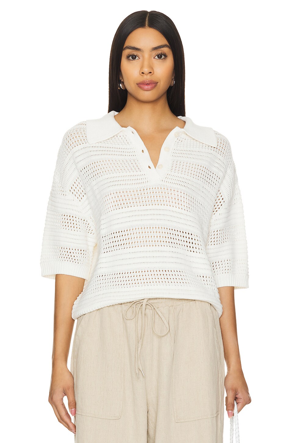 Stitches & Stripes Taylin Polo in Chalk | REVOLVE