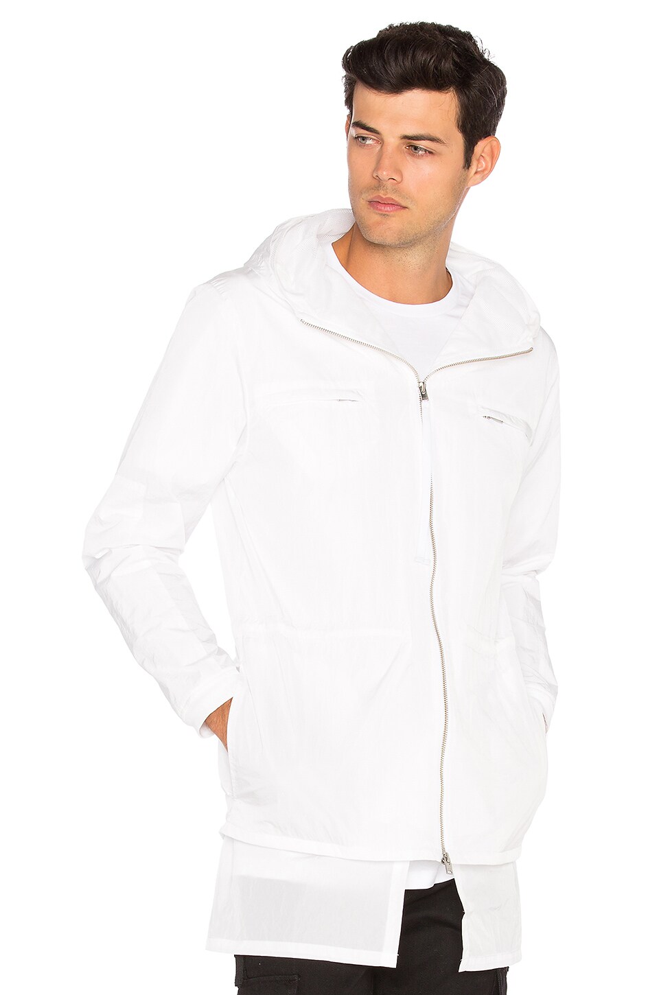 Stampd Layered Nylon Jacket in White | REVOLVE