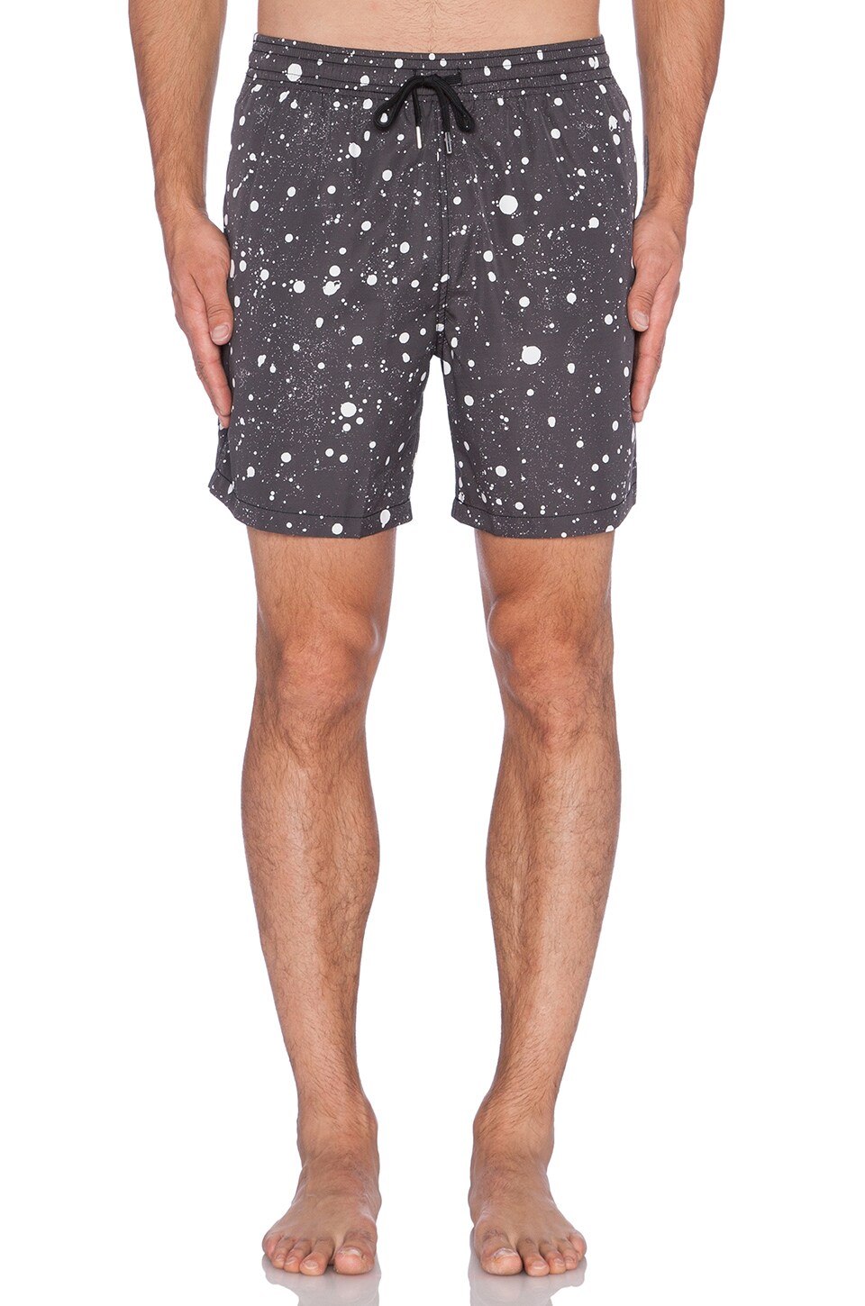 Stampd Splatter Swim Shorts in Black | REVOLVE