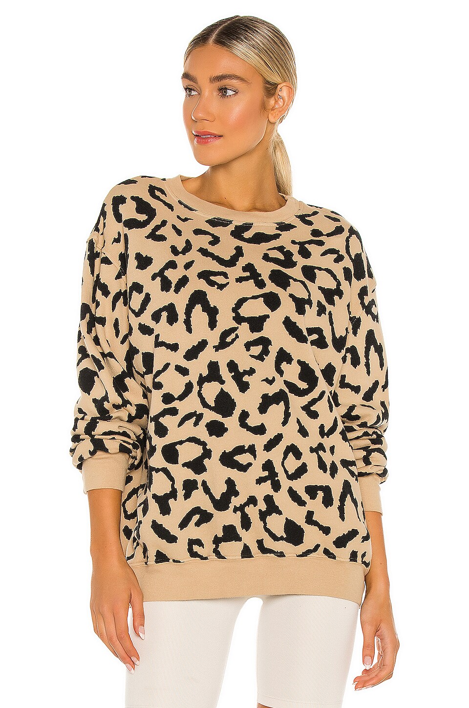 STRUT-THIS Mason Sweatshirt in Cream Cheetah | REVOLVE