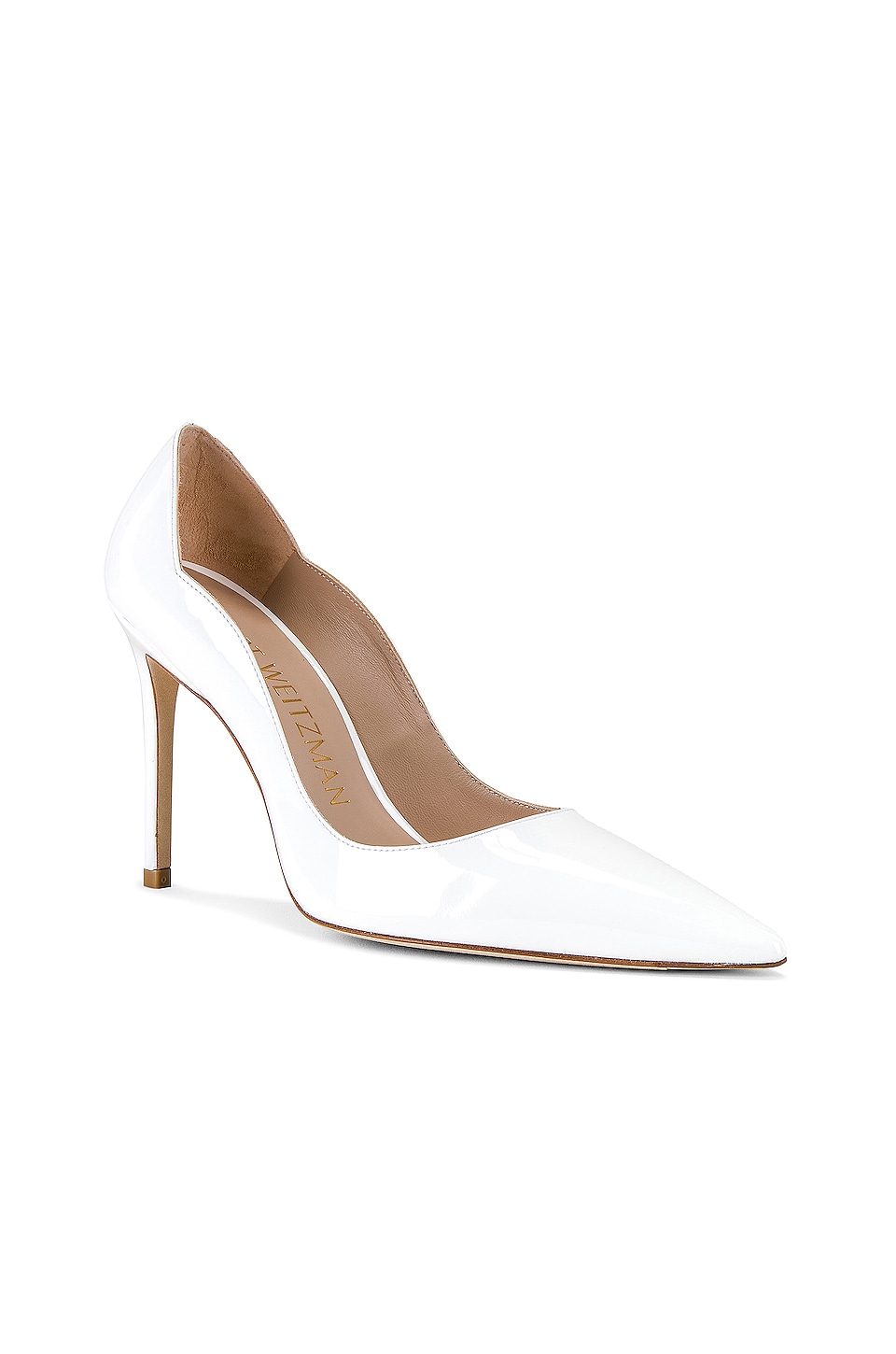 Stuart Weitzman Stuart 100 Scallop Pump in White | REVOLVE