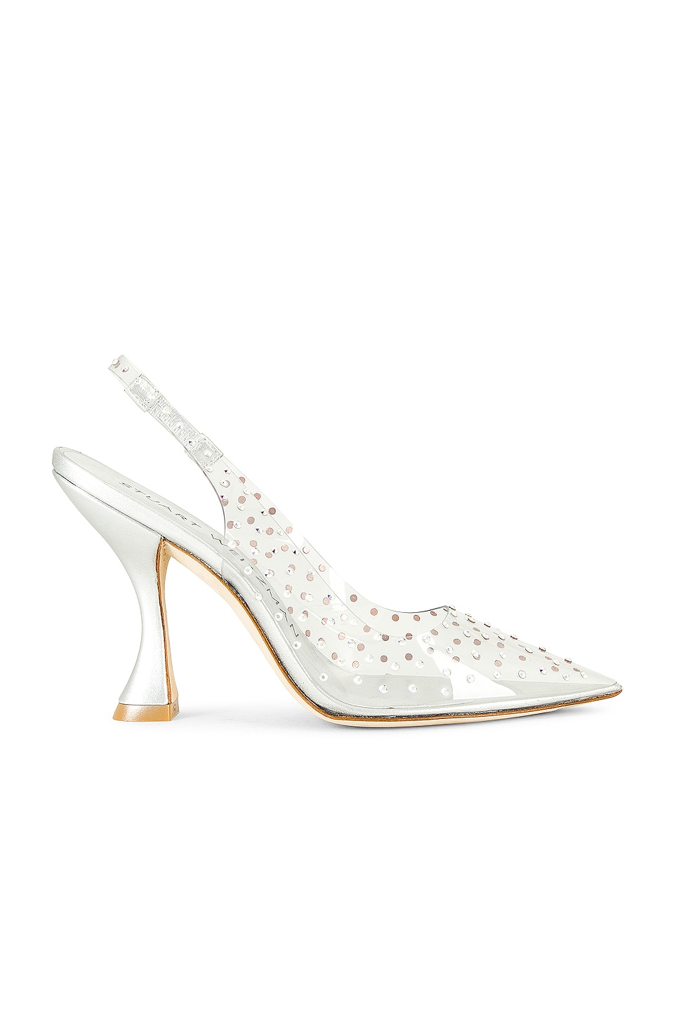 Stuart Weitzman Glam XCurve 100 Slingback Pump in Aurora, Silver ...