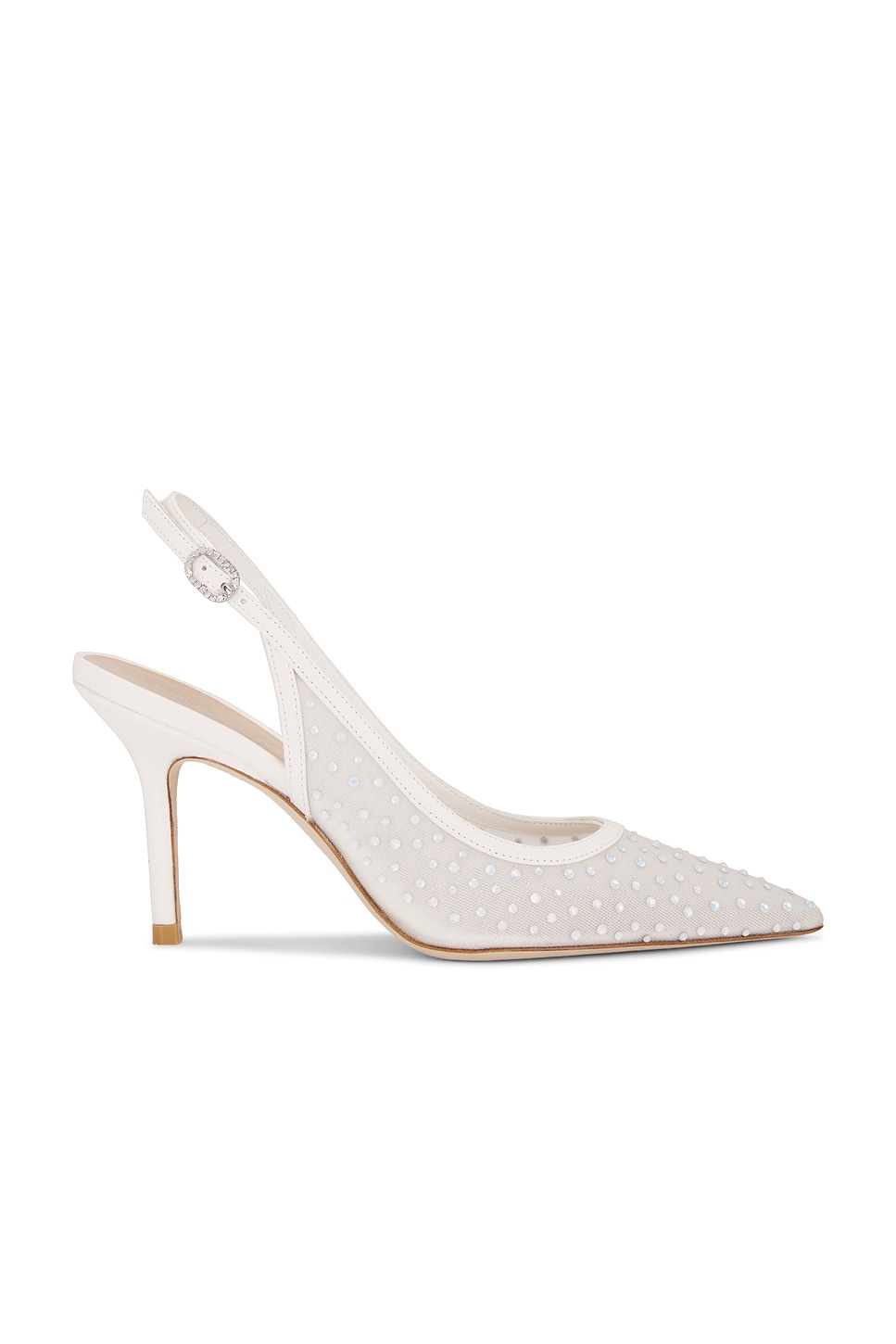 Stuart Weitzman Emilia Mesh 100 Slingback in White & Frosted White ...