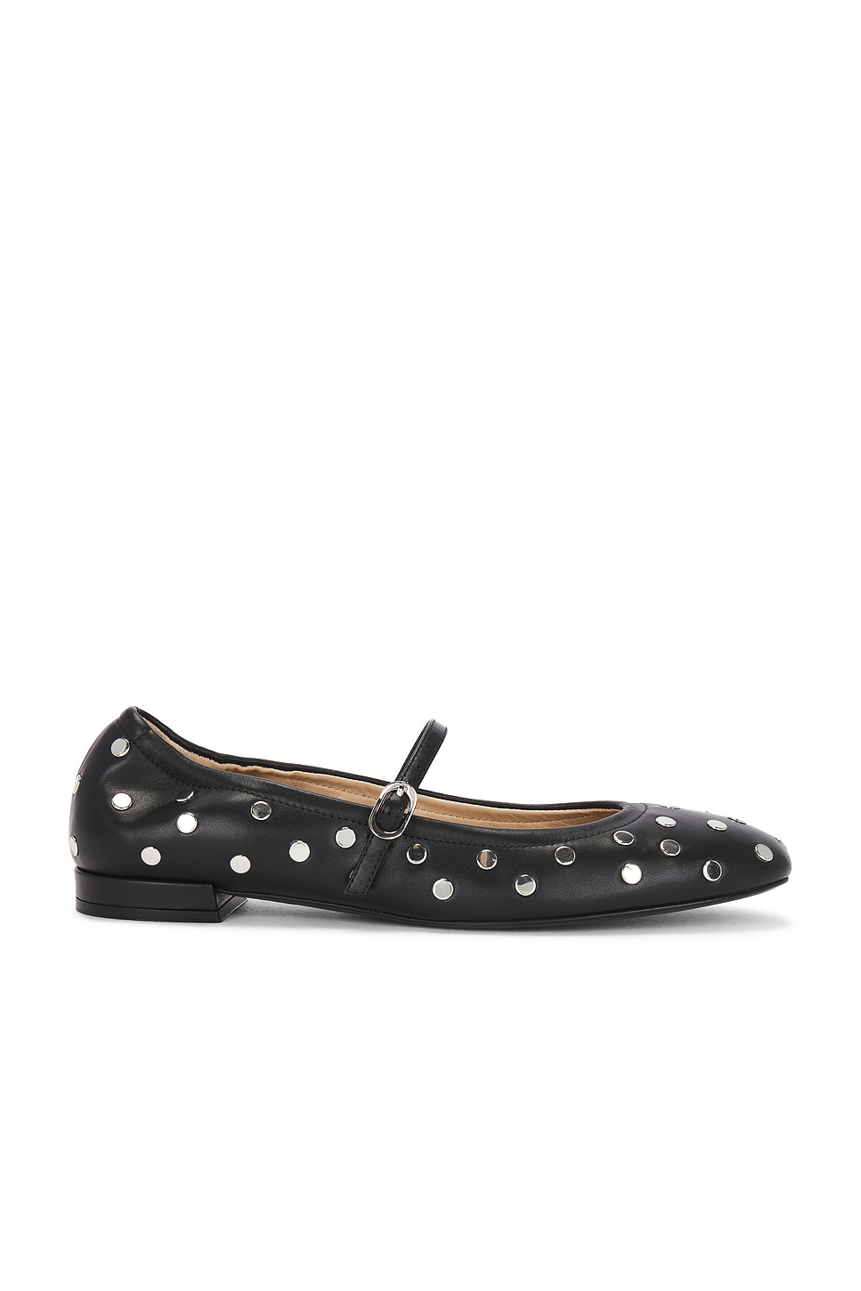 Stuart Weitzman Claris Stud Ballet Flat in Black | REVOLVE
