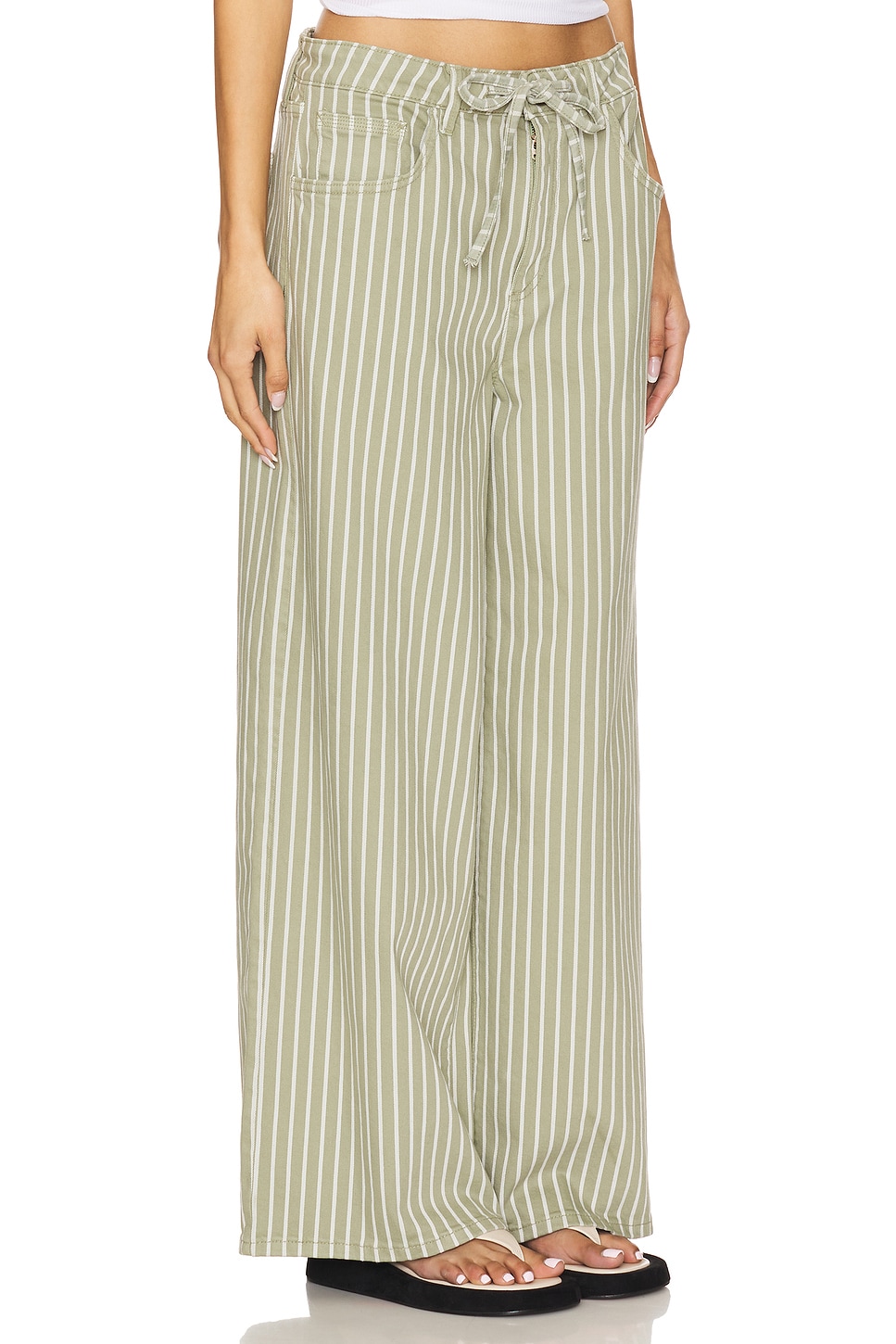 Seventy + Mochi Blake Jeans in Vintage Moss Wide Stripe | REVOLVE